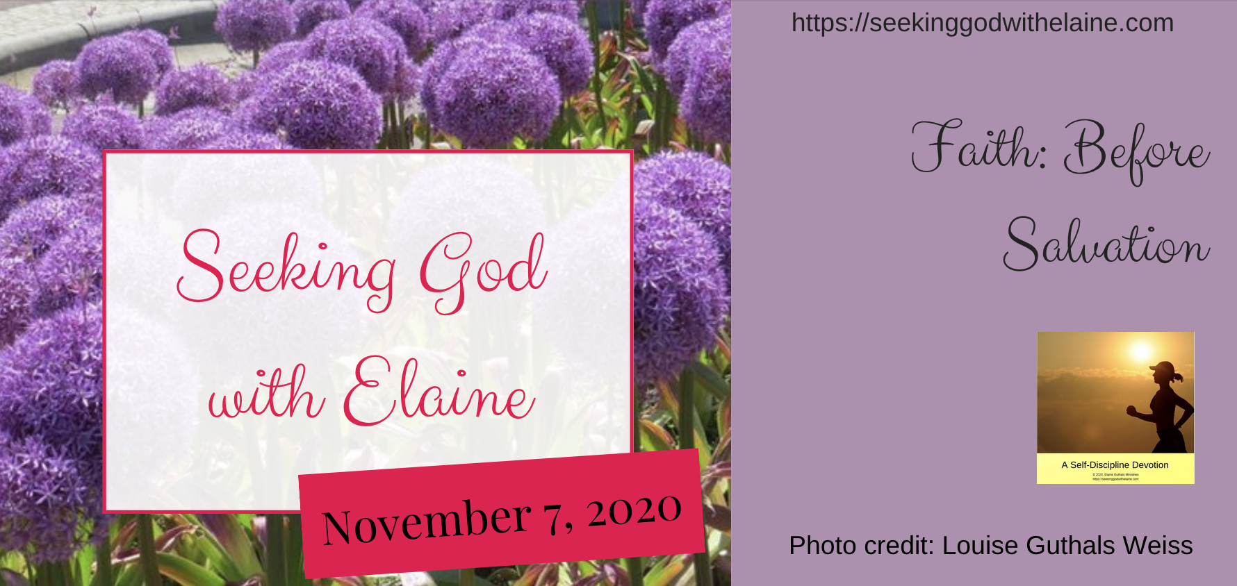 Faith: Before Salvation - Seeking God with Elaine