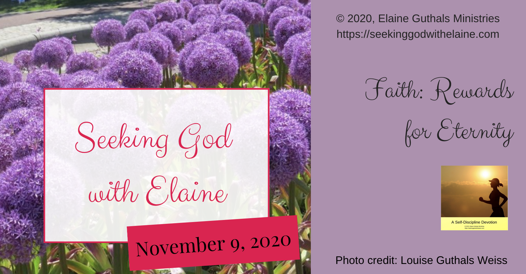 Faith: Rewards for Eternity - Seeking God with Elaine