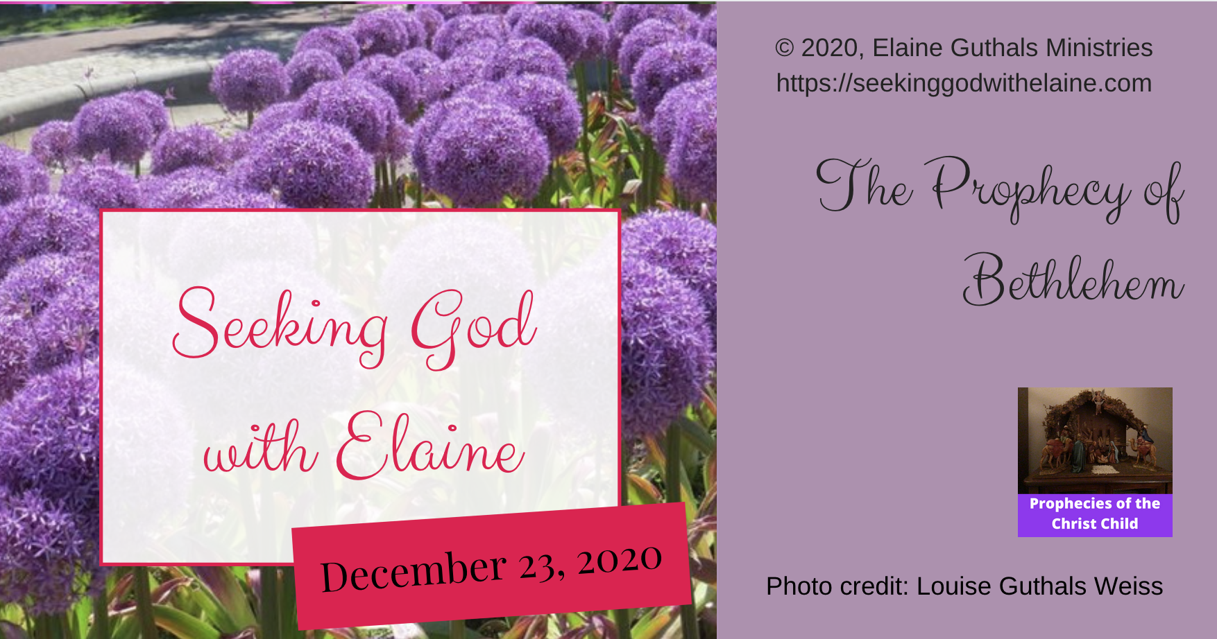 The Prophecy of Bethlehem - Seeking God with Elaine