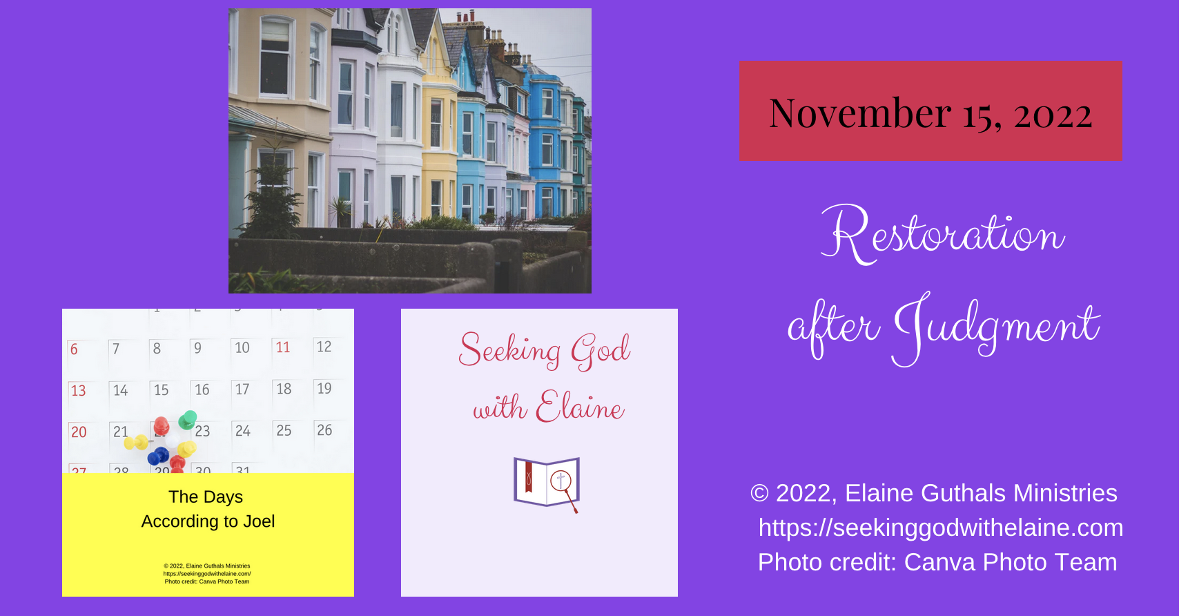 Restoration after Judgment - Seeking God with Elaine