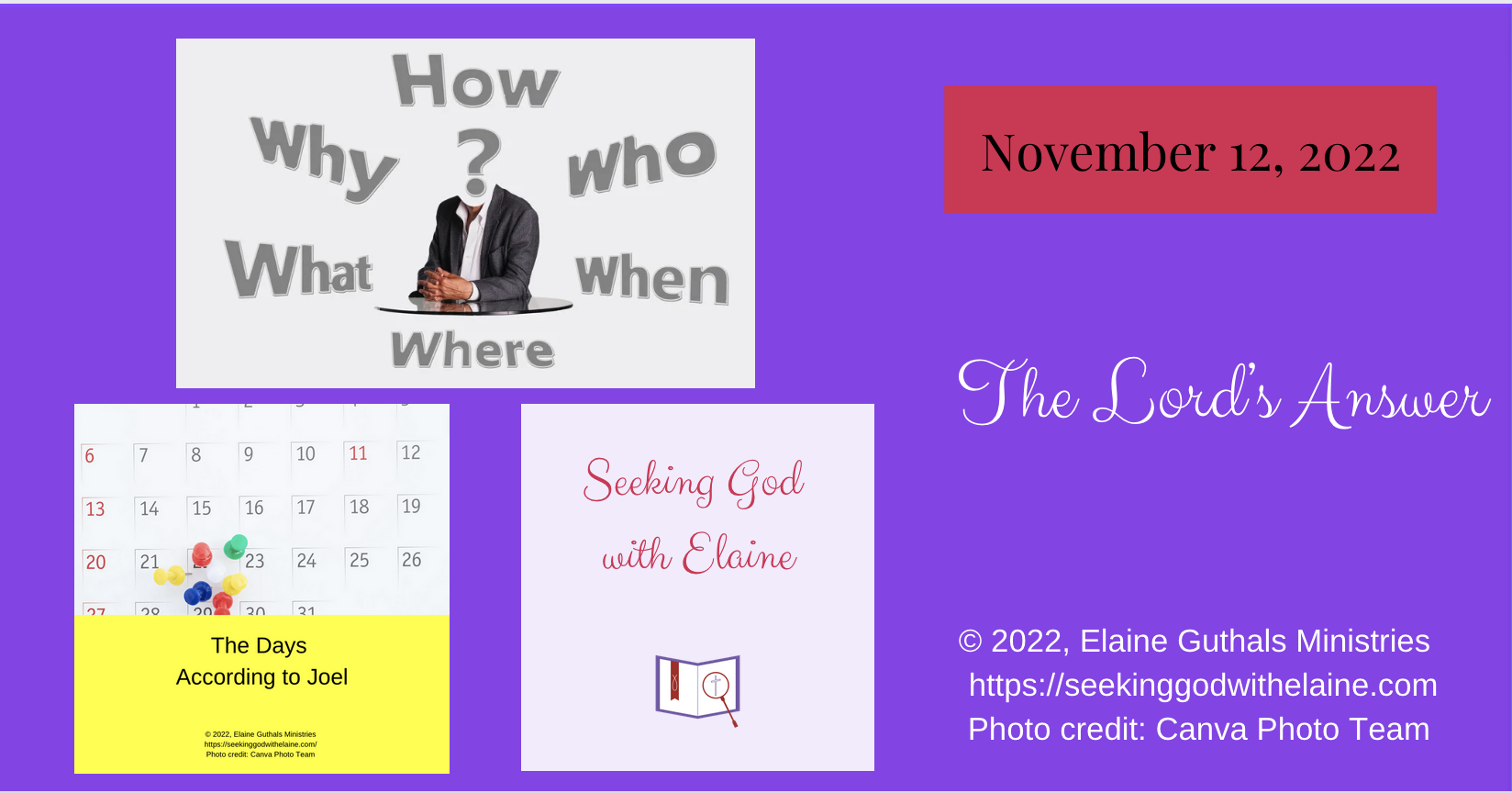 The Lord’s Answer - Seeking God with Elaine