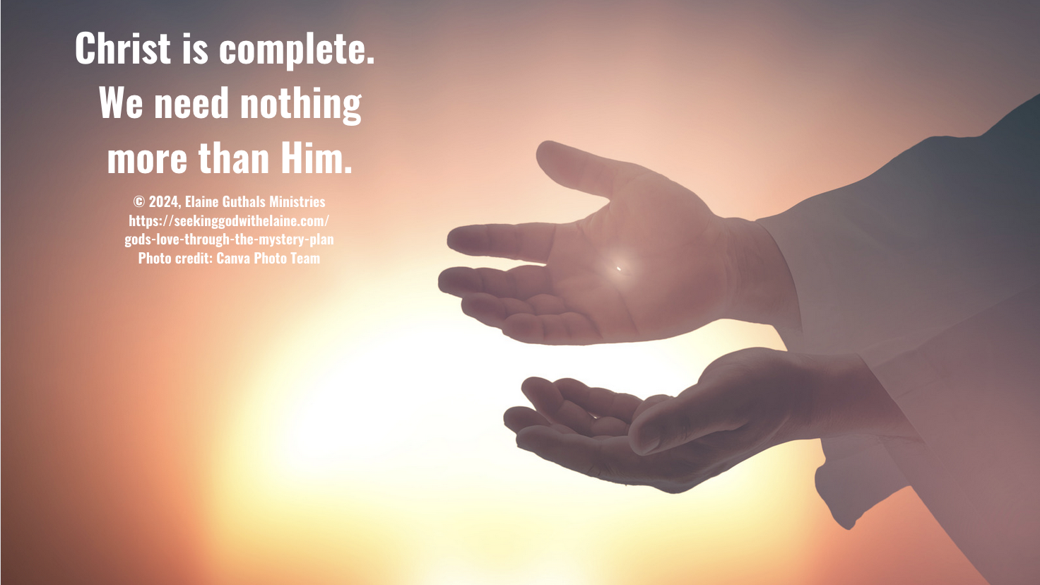 God’s Love through the Mystery Plan - Seeking God with Elaine