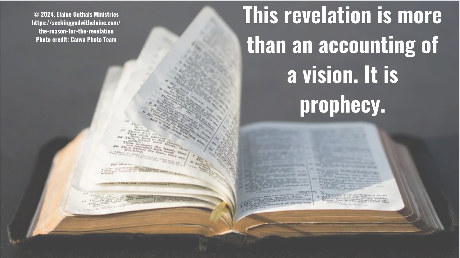 The Reason for the Revelation - Seeking God with Elaine